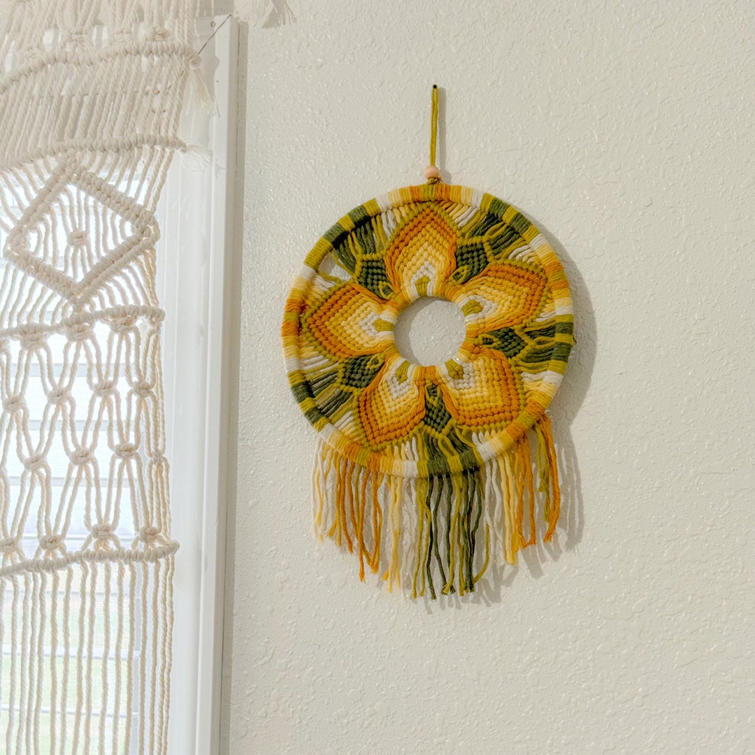 Lemon Pepper Fairytale Dream Catcher, Boho Macrame Dream Catcher ...