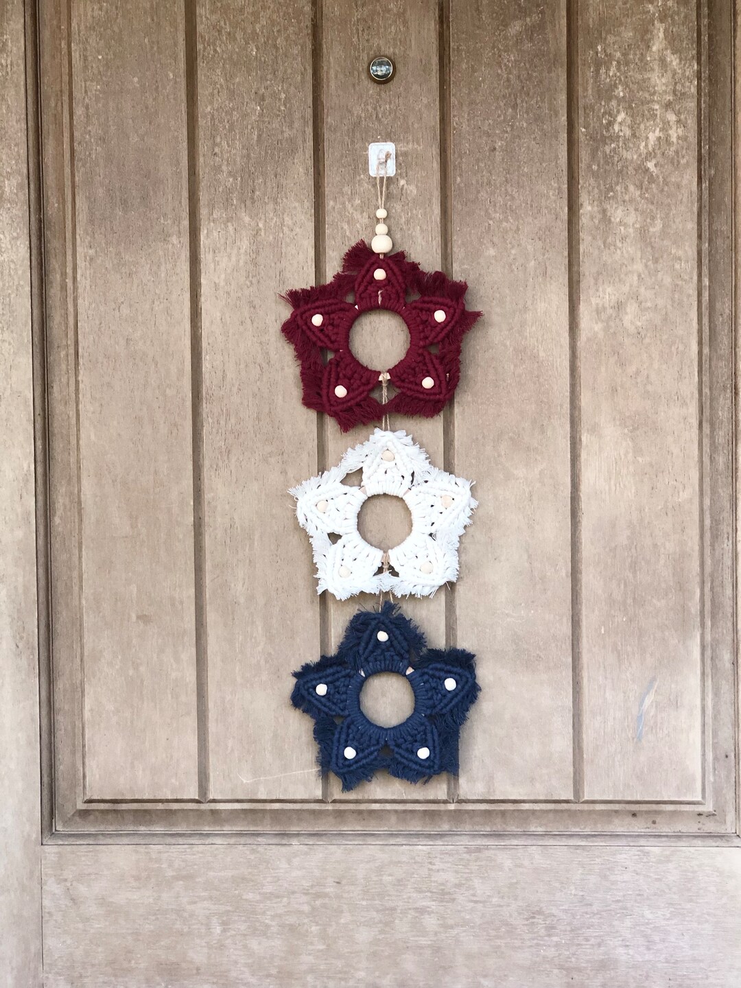 Macrame Star Door Hanger: 4th of July Patriotic Decor - Etsy