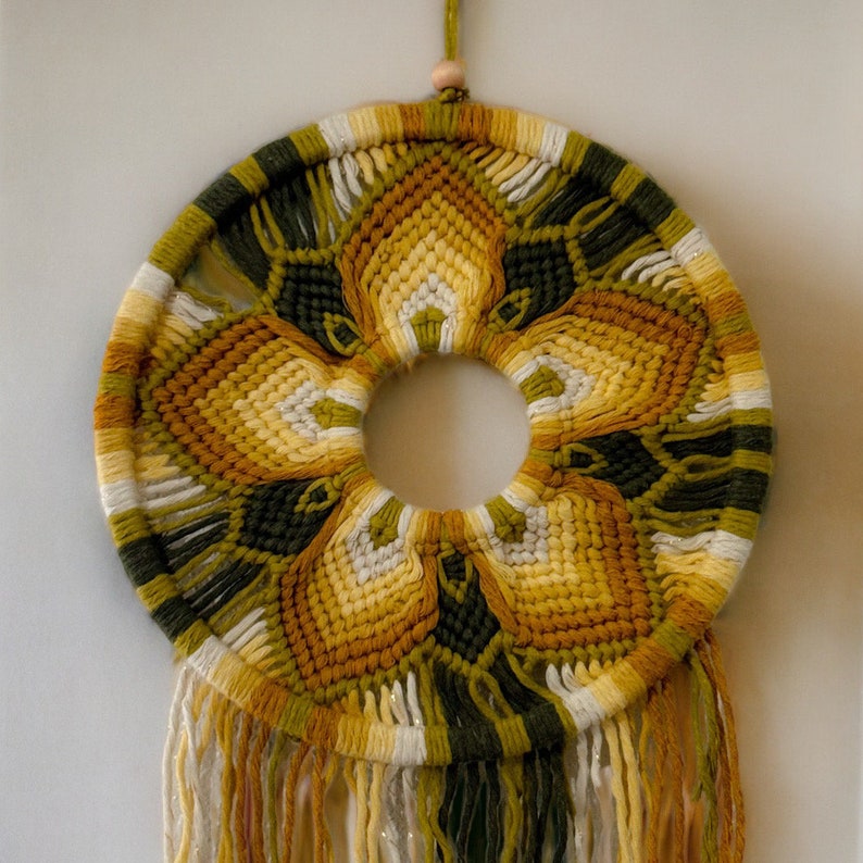 Lemon Pepper Fairytale Dream Catcher, Boho Macrame Dream Catcher ...