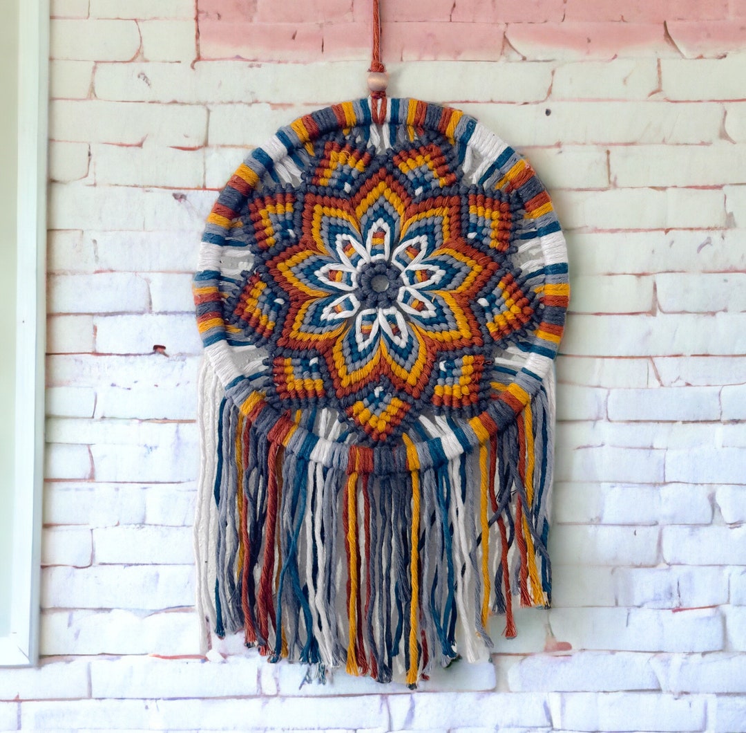 Boho Macrame Mandala Boho Macrame Dream Catcher Macrame Wall - Etsy