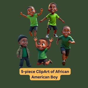 African American Boy Clipart - Etsy