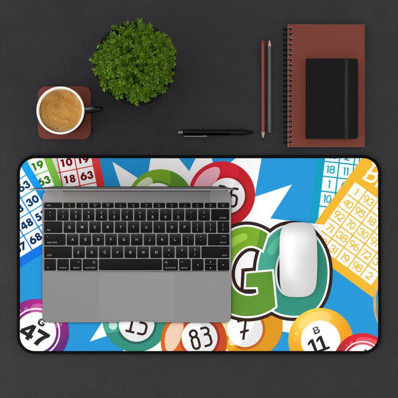 Bingo Desk Mat: Playful Gaming & Office Decor - Neoprene Desk Pad - Etsy