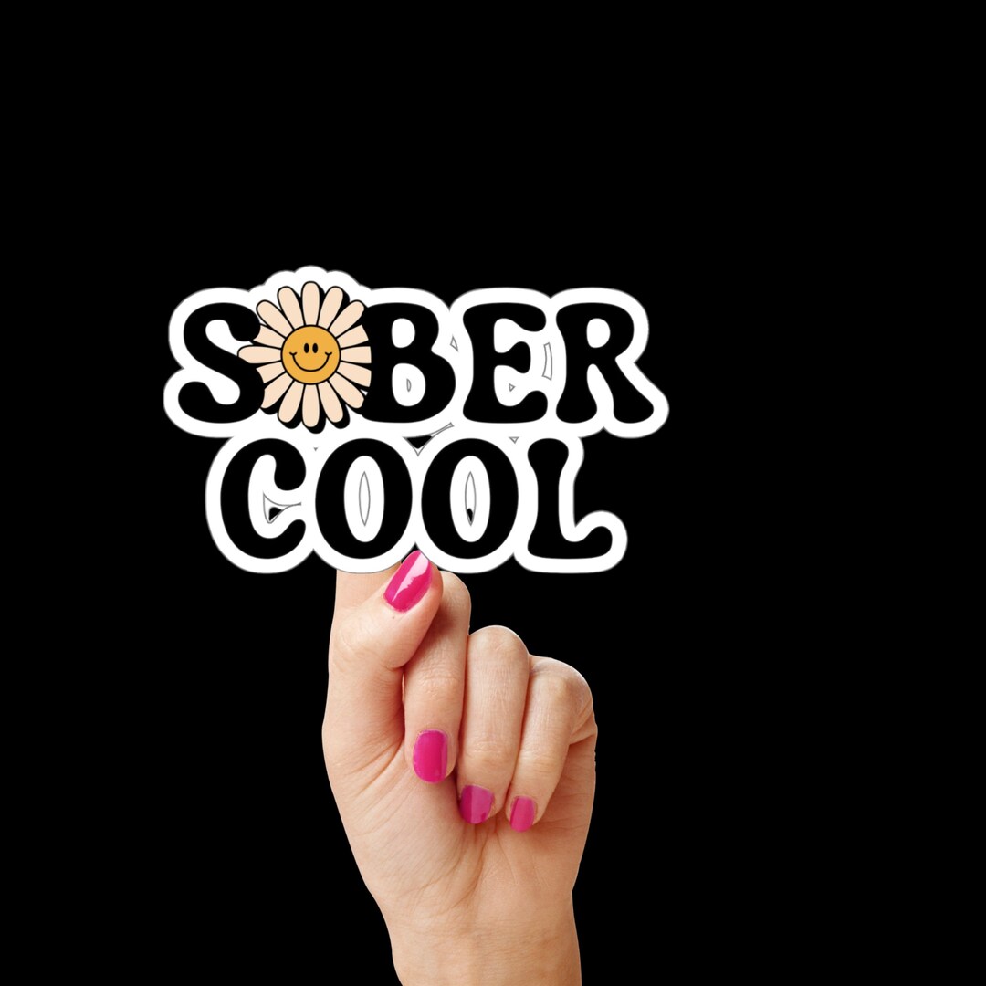 Laptop Retro Stickers Sober Cool ,sobriety Gift. Custom Sticker, Vinyl ...