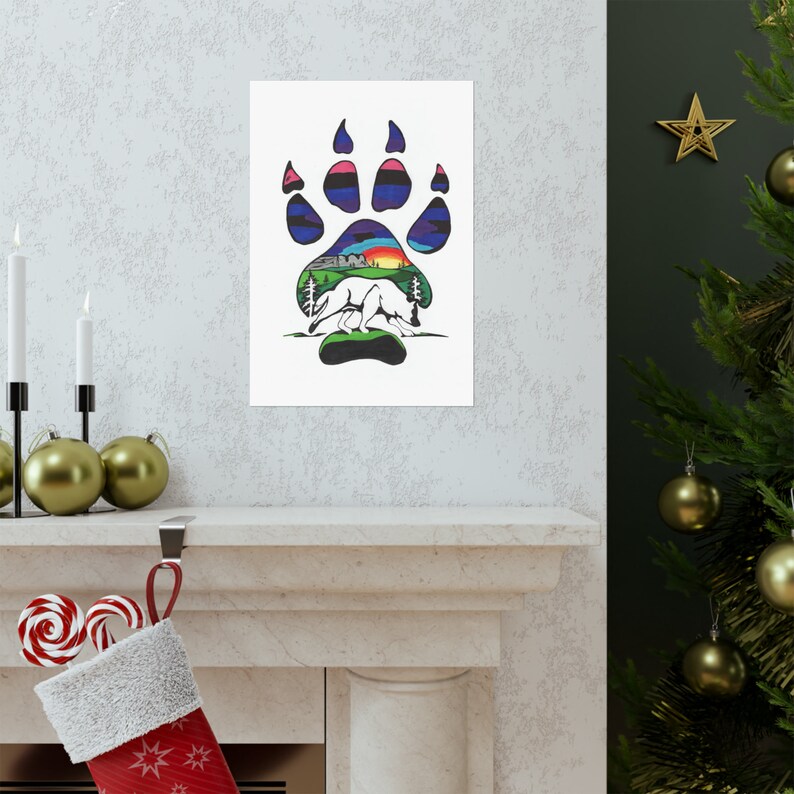 Custom Wall Art Posters of a Wolf. Hand Painted by a Native Artist for ...