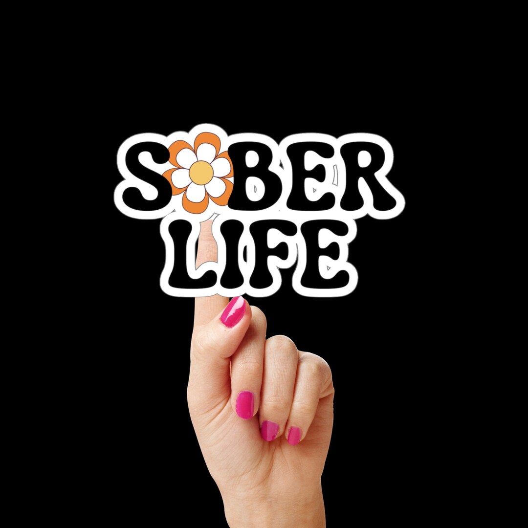 Laptop Retro Stickers Sober Life ,sobriety Gift. Custom Sticker, Vinyl ...