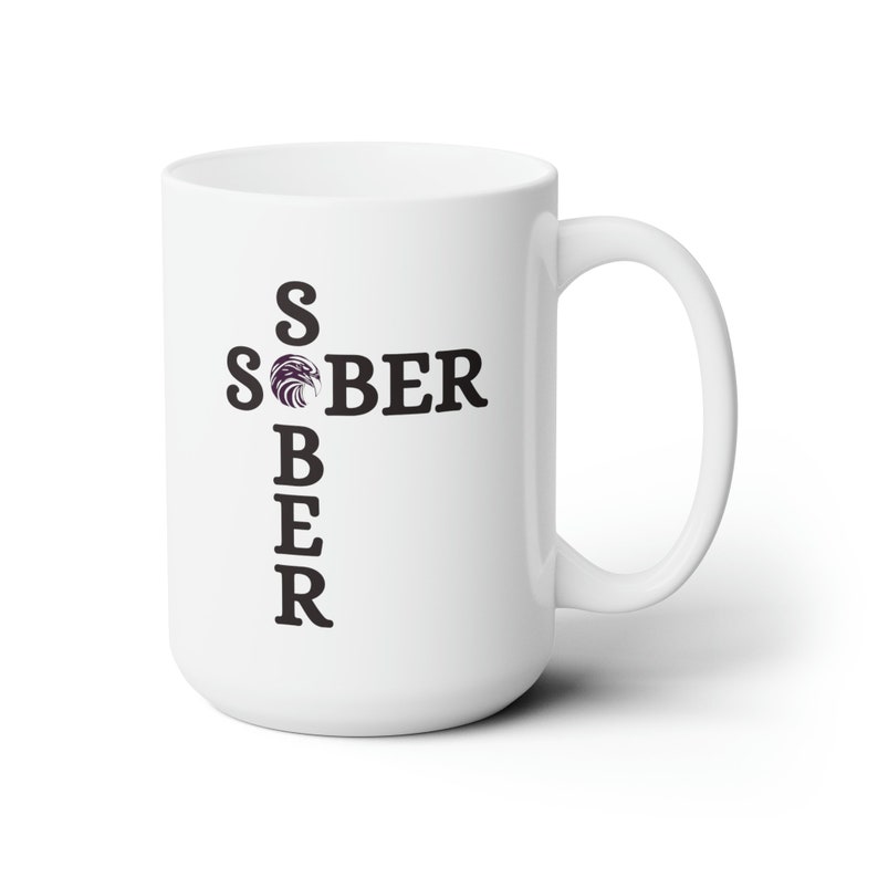 Sober Mug With Eagle Head, Hand Painted by Native Artist for You to Enjoy Your Coffee in a 15oz ...