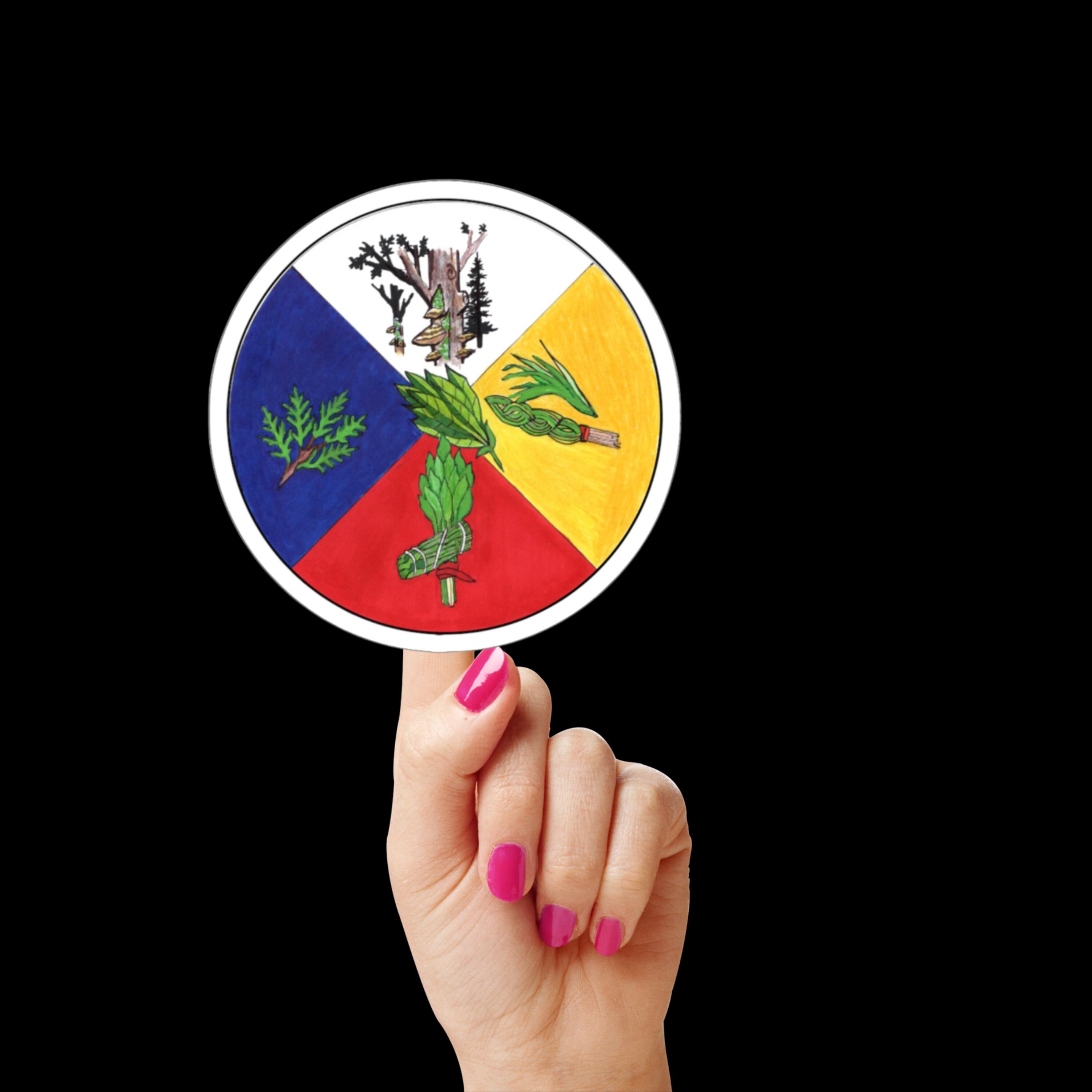 Laptop Stickers Medicine Wheel. Hand Painted by Native Artist, Native ...