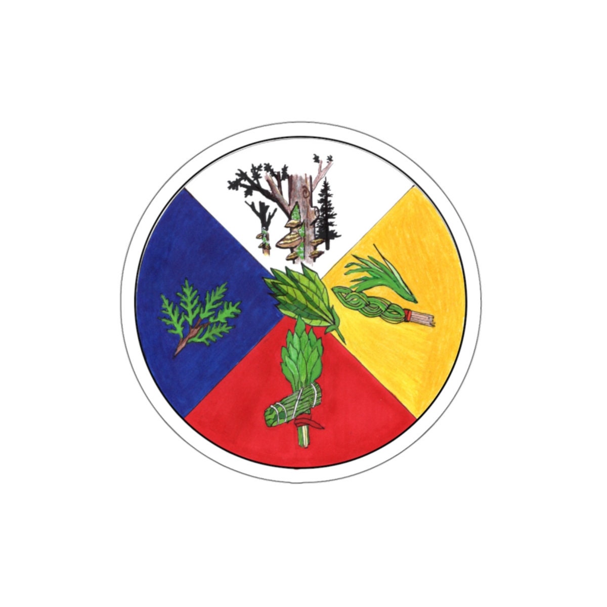 Laptop Stickers Medicine Wheel. Hand Painted by Native Artist, Native ...