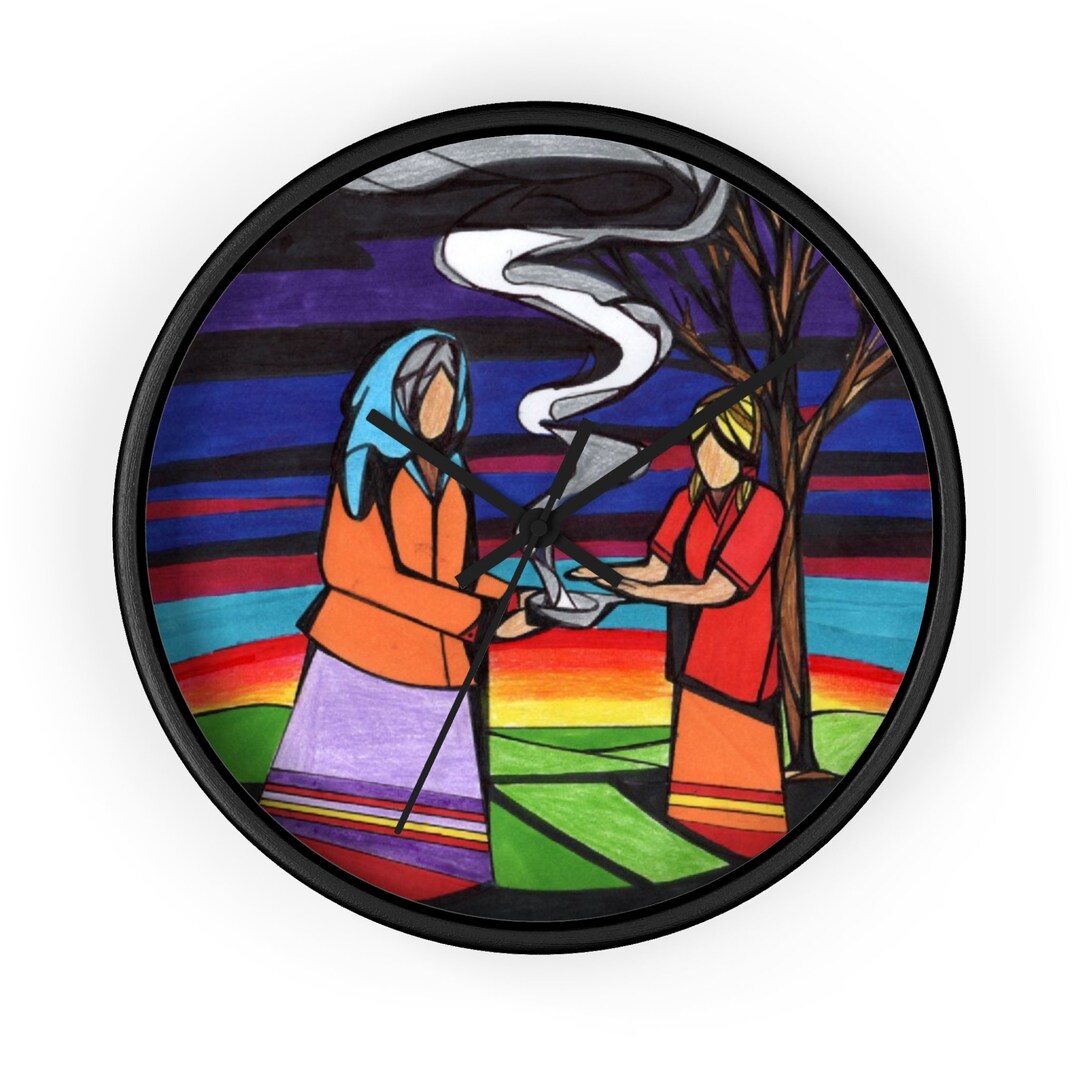 Kokum Smudging Wall Clock, Hand Painted by Native Artist Will Give ...