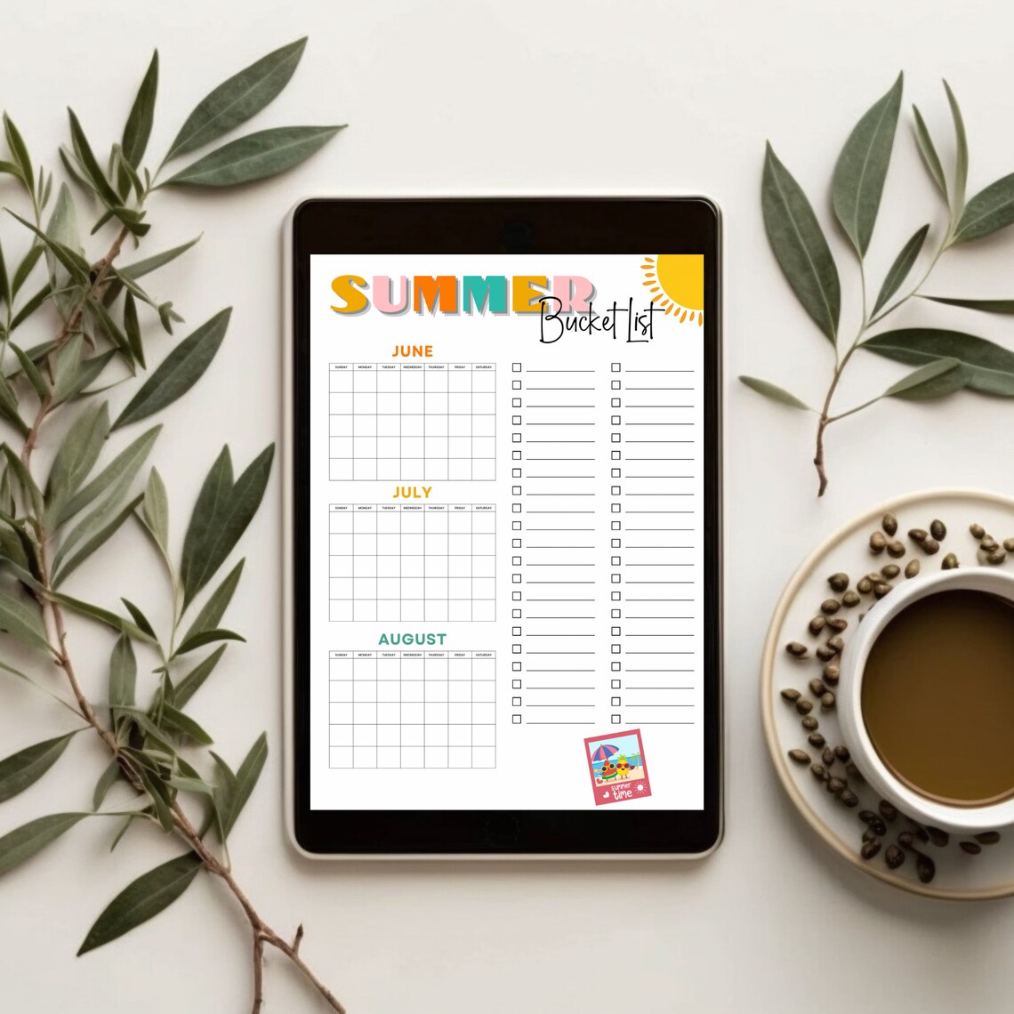 Summer Activity Planner for Kids | Boredom Buster Printable | Fun ...