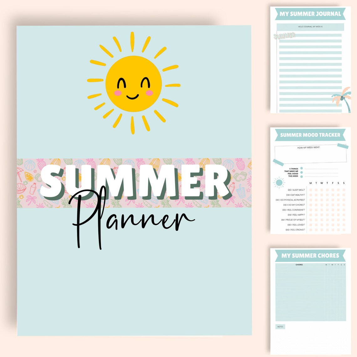 2024 Summer Planner - Kids Chore Chart & Activity Plan | Printable ...