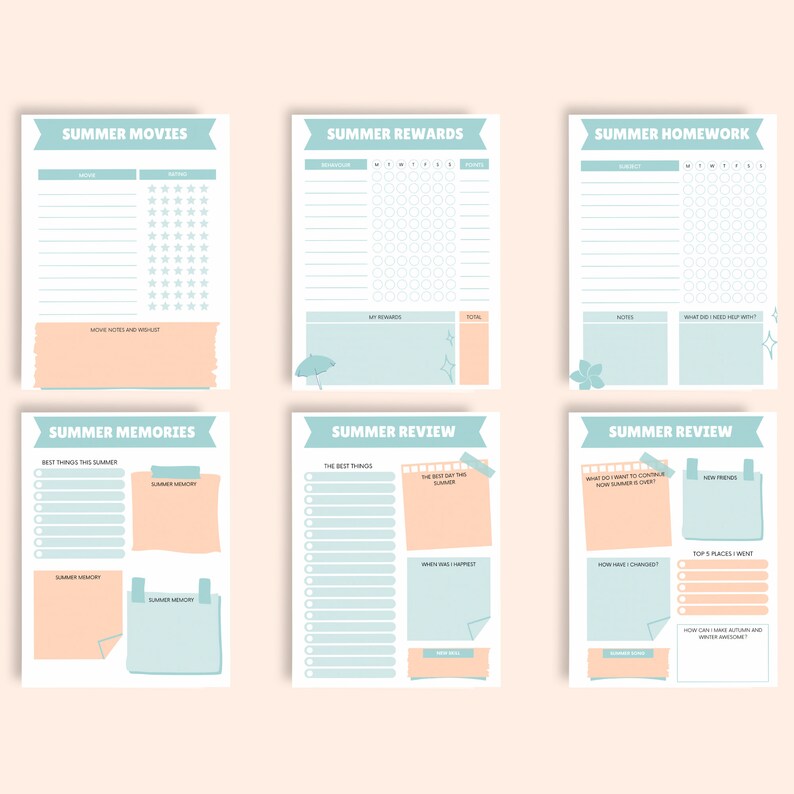 2024 Summer Planner - Kids Chore Chart & Activity Plan | Printable ...