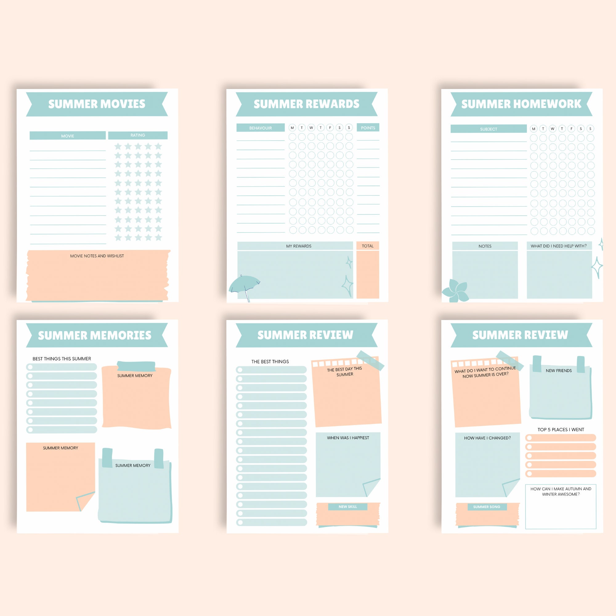 2024 Summer Planner - Kids Chore Chart & Activity Plan | Printable ...