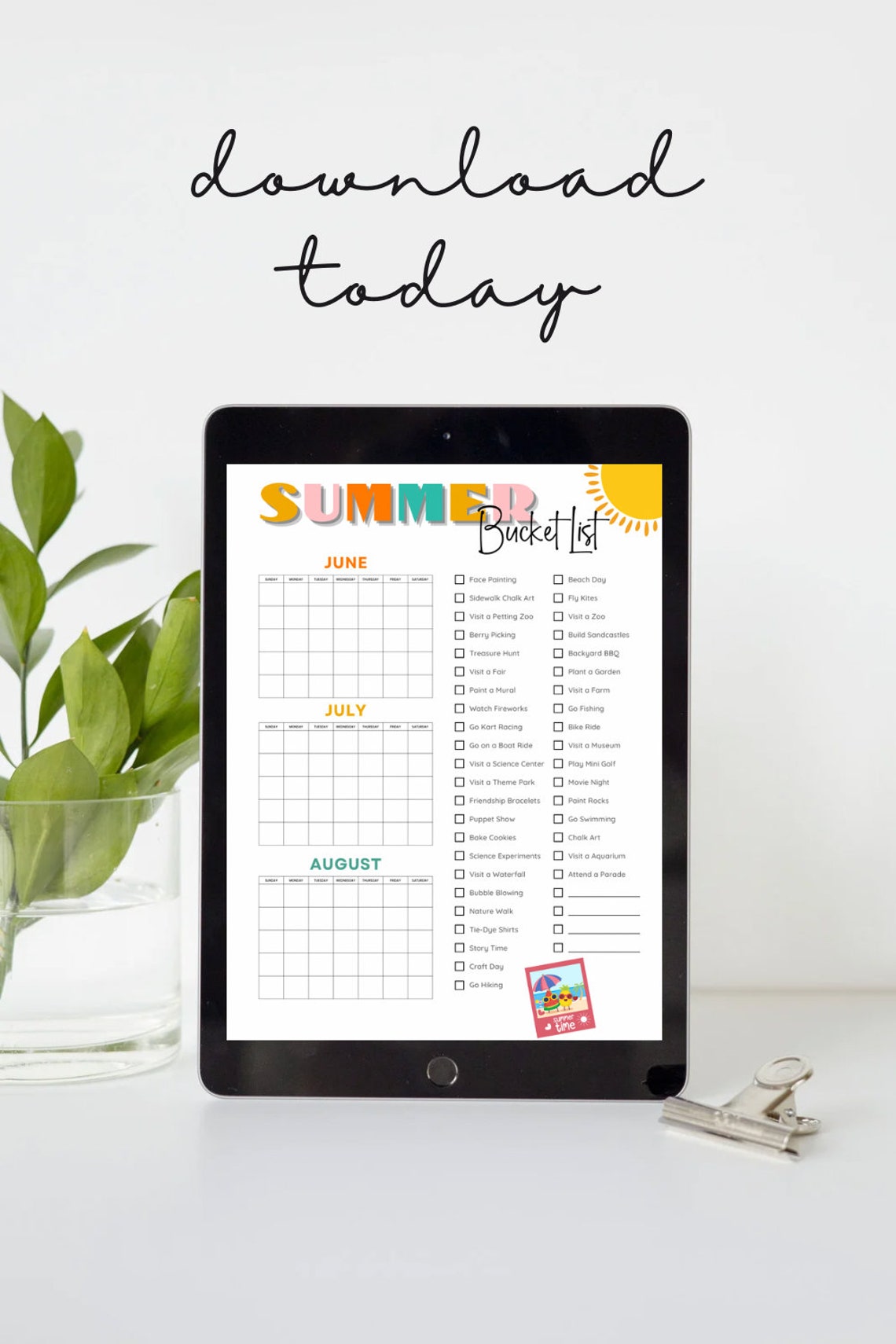 Summer Activity Planner for Kids | Boredom Buster Printable | Fun ...