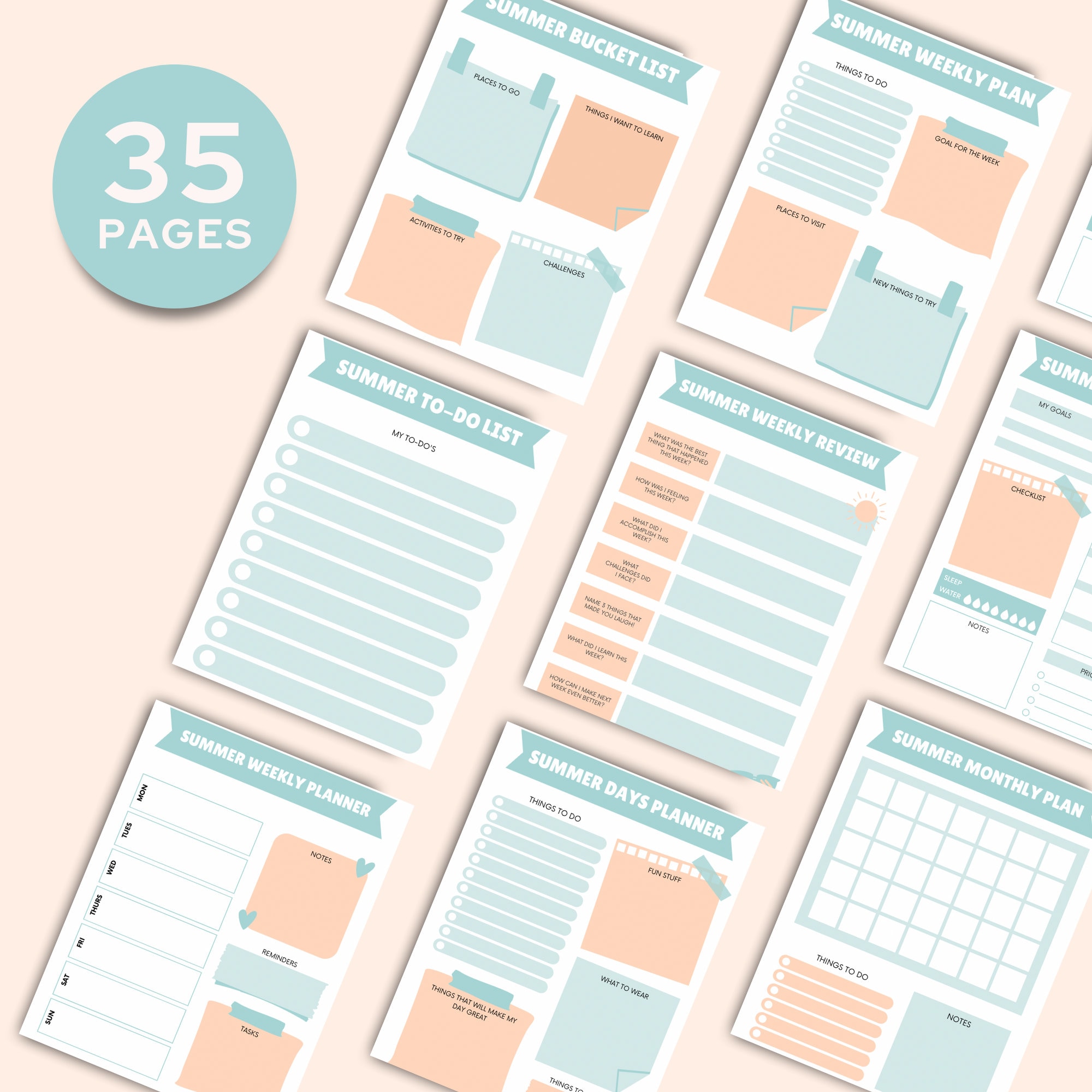 2024 Summer Planner - Kids Chore Chart & Activity Plan | Printable ...