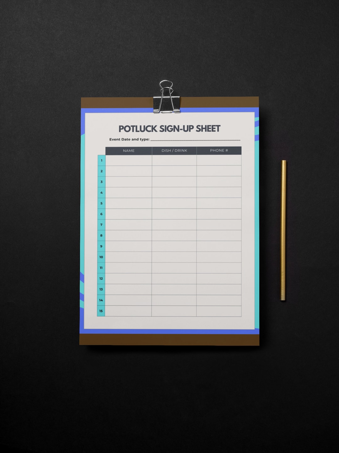 Potluck Sign-up Sheet - Digital Download - Etsy
