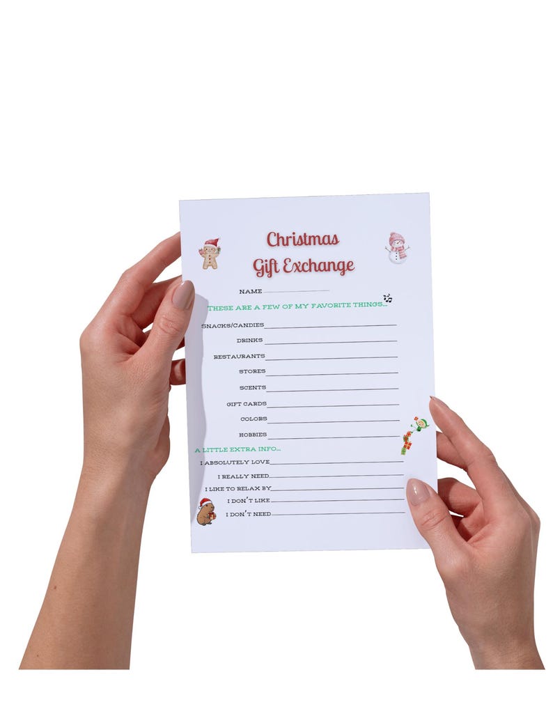 Christmas Gift Exchange- Editable Digital Download - Etsy