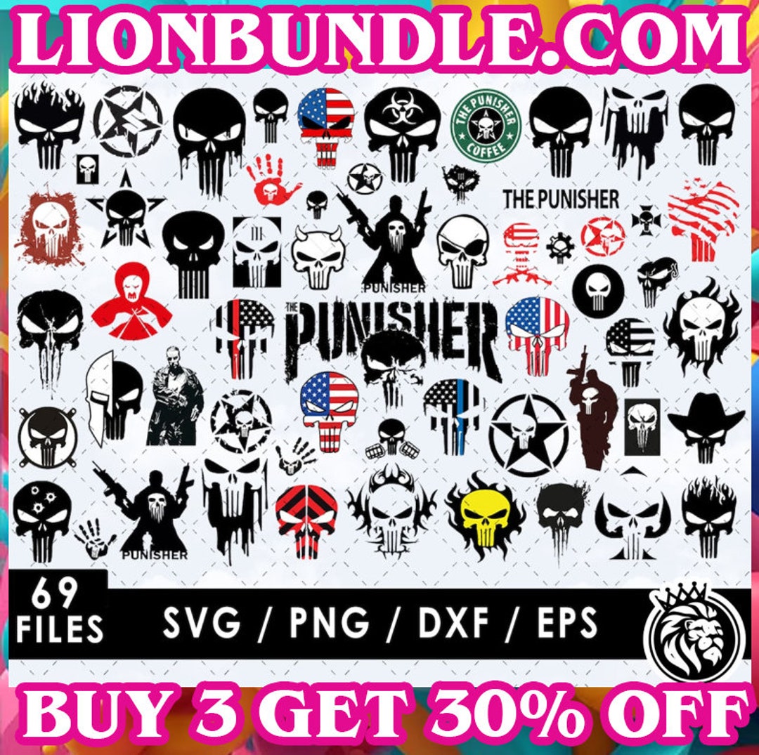 Punisher Skull Svg Bundle Punisher Design Skull Svg Eps Png Ai Vector ...