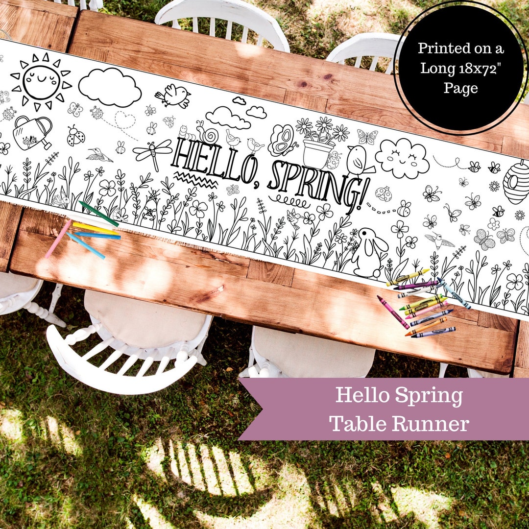 Spring Coloring Table Runner: Party Activity Decor (20x72" Paper) - Etsy