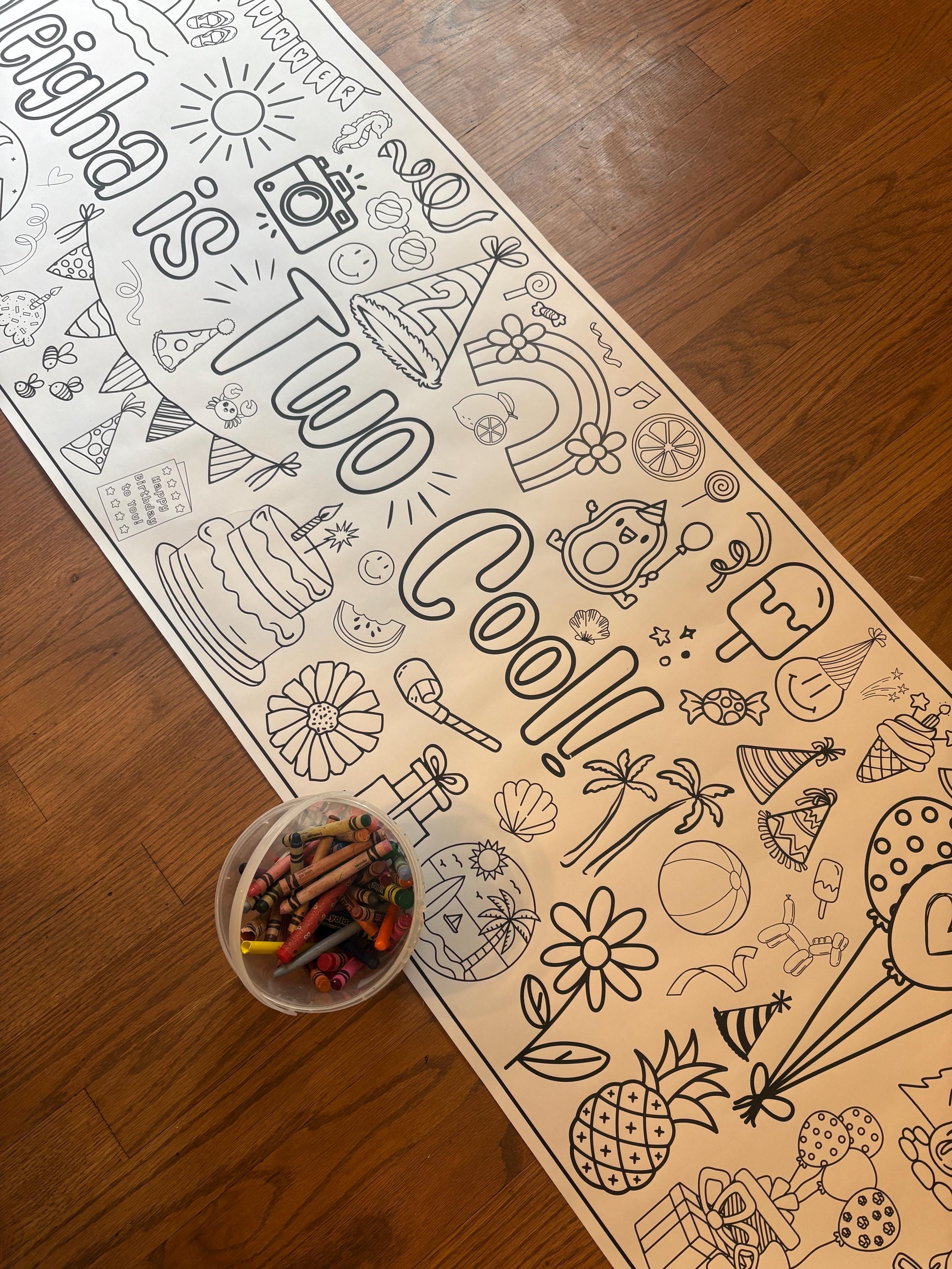 Custom "second Birthday" Coloring Table Runner (20x72") - Etsy
