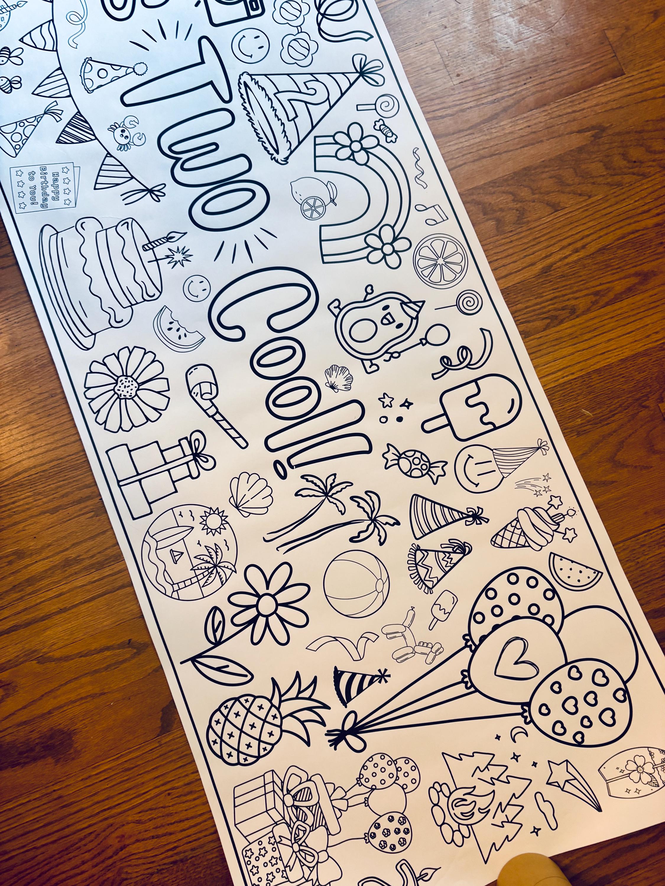 Custom "second Birthday" Coloring Table Runner (20x72") - Etsy
