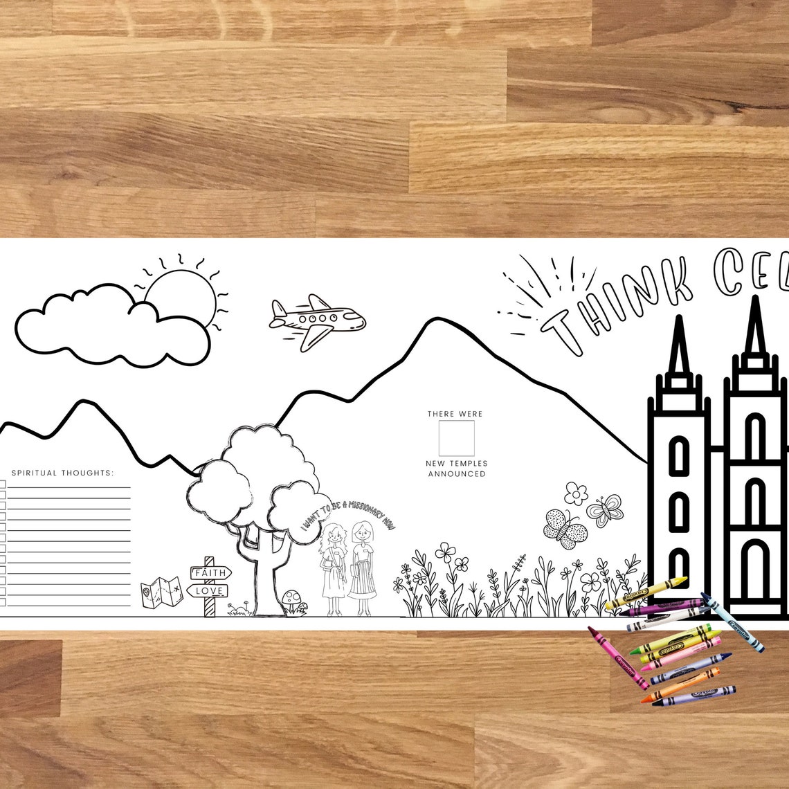 Conference Coloring Table Runner or Busy Page, Primary Coloring Pages ...