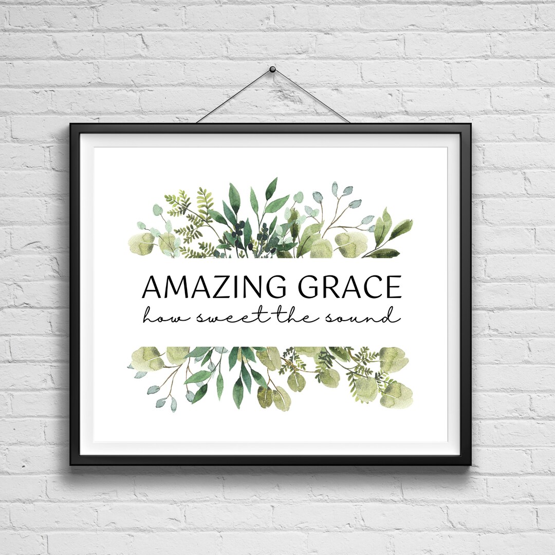 Amazing Grace Art Print, Christian Art, Inspiring Art Print, Christian ...