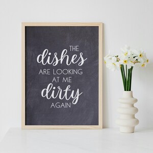 Funny Kitchen Art Print: 'dirty Dishes' Humor Decor - Etsy