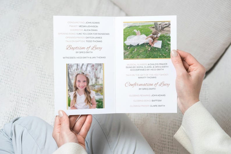 Custom Baptism Program Template: Photo Bi-fold Brochure (digital ...