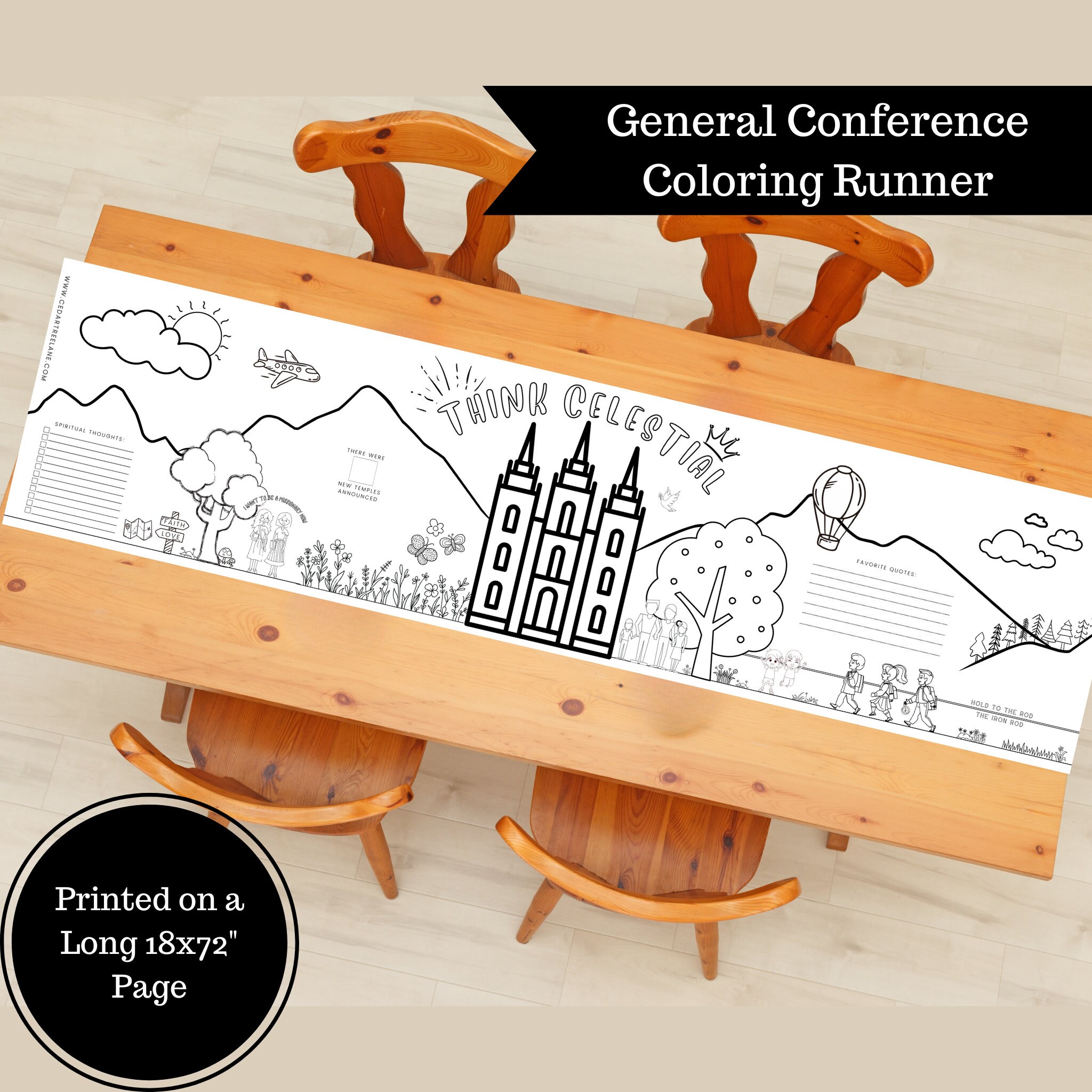 Conference Coloring Table Runner or Busy Page, Primary Coloring Pages ...