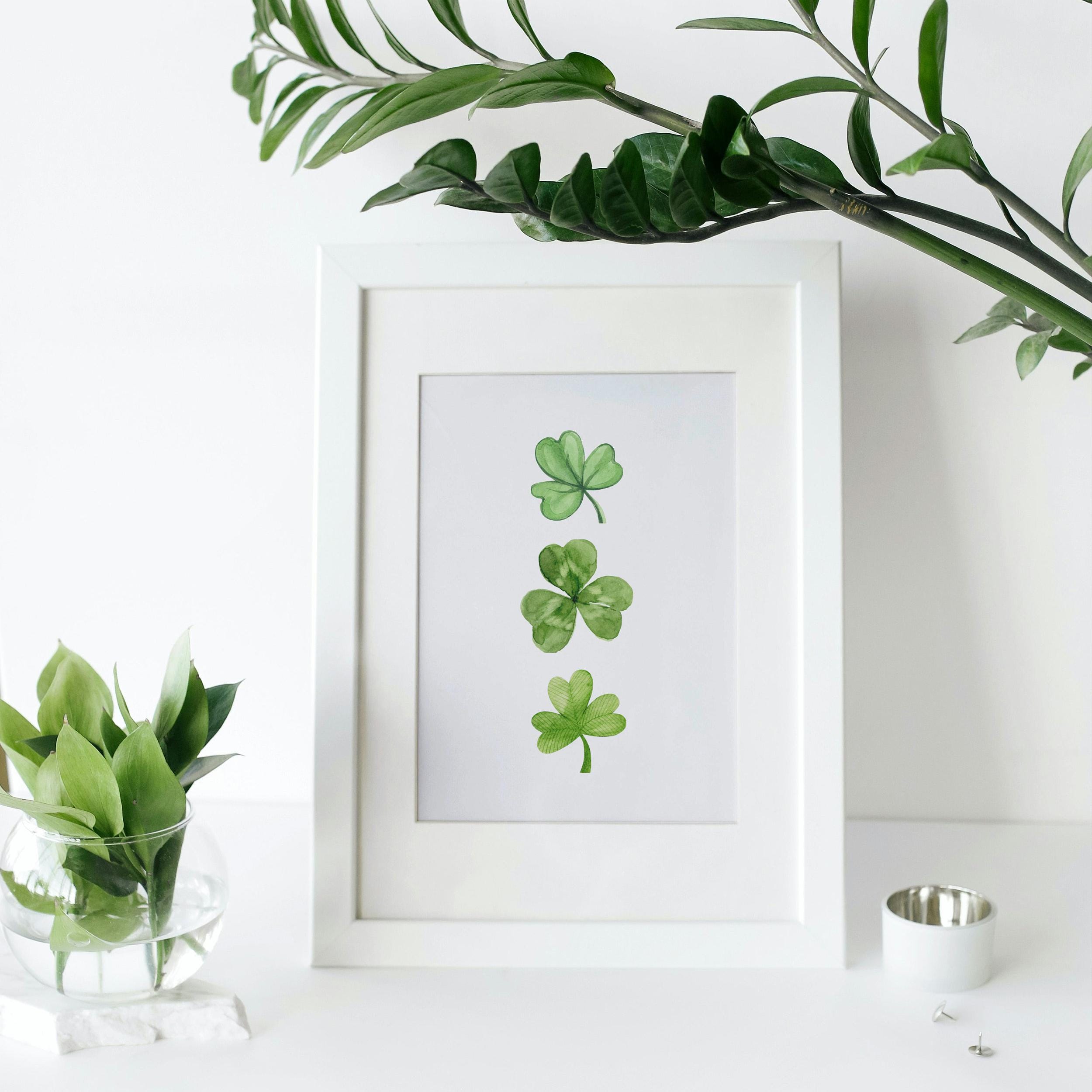 Shamrock Art Print, Watercolor Shackrock Art, St Patricks Day Decor ...