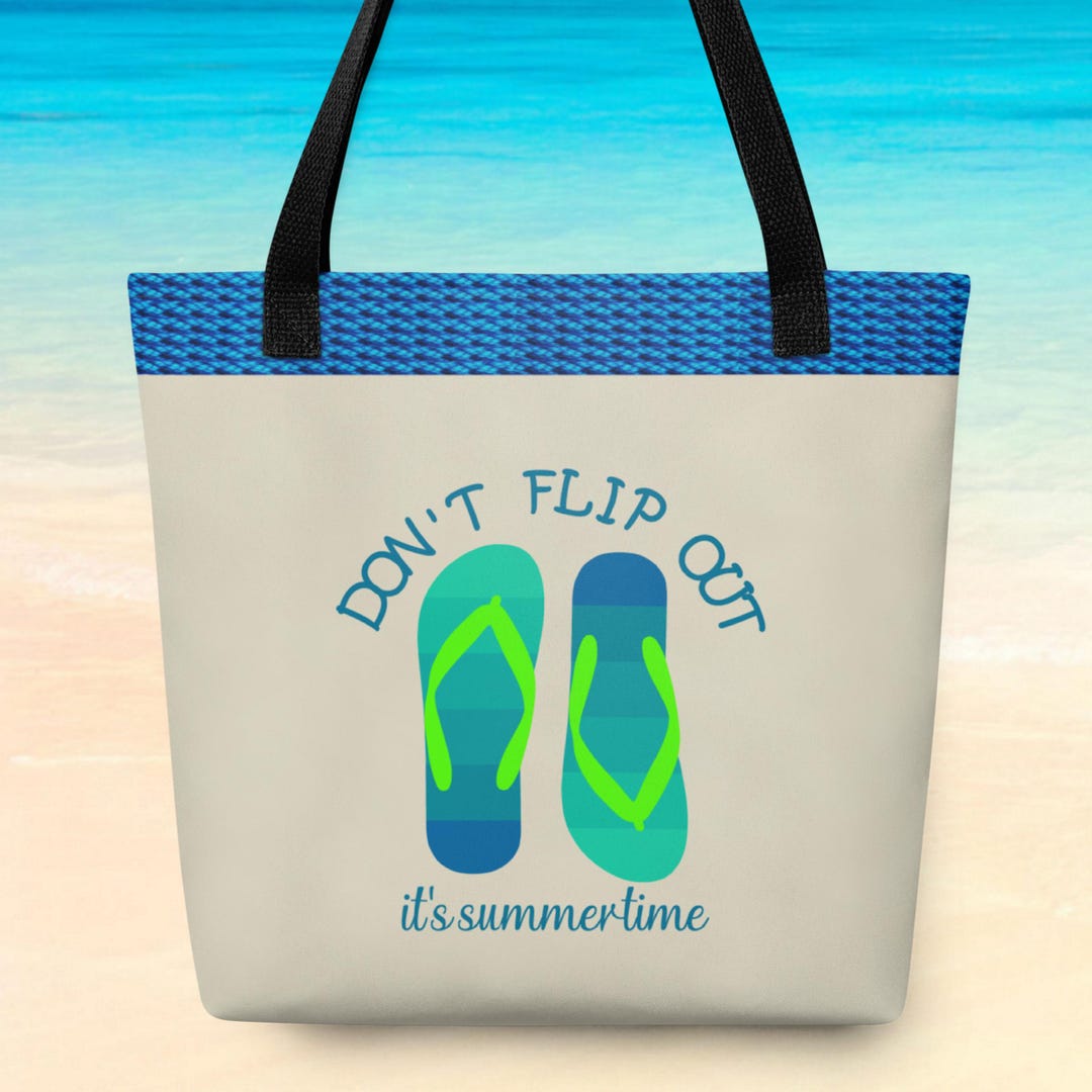 Flip Flops Beach Tote Bag: Family Reunion Summer Bag - Etsy