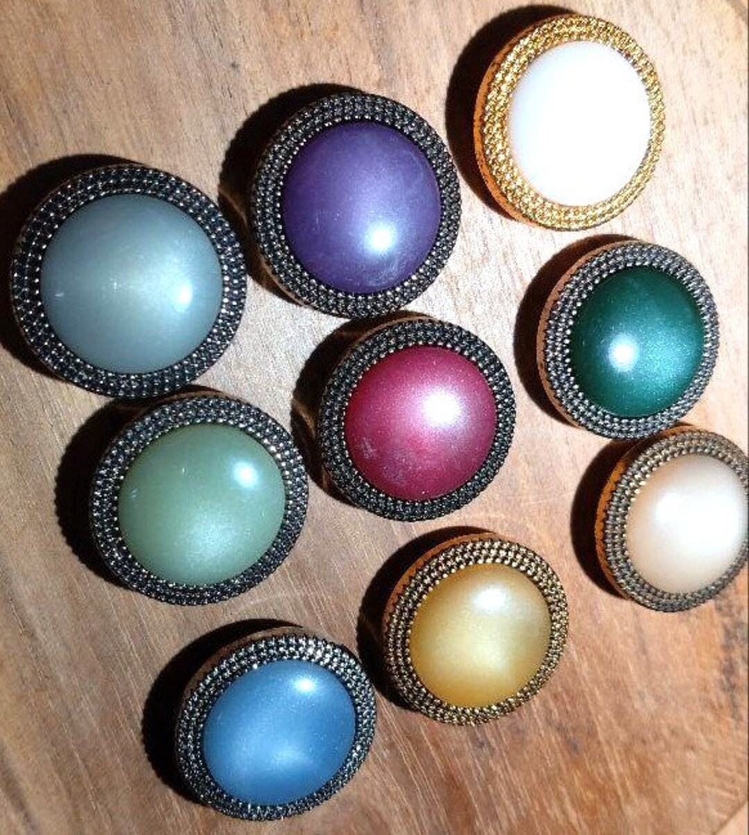 Vintage Japanese Buttons - Vintage Blue Rose Flower Cabochons Japan ...