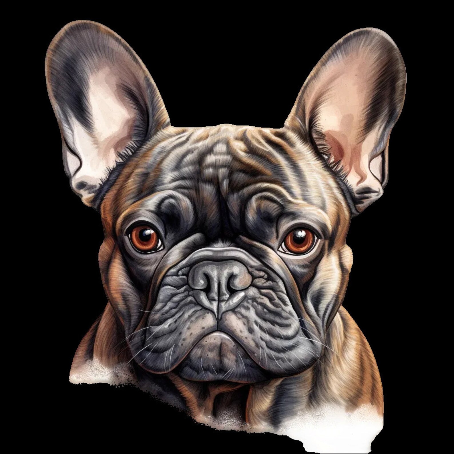 French Bulldog Digital PNG File | Dog Illustration | Frenchie Clip Art ...