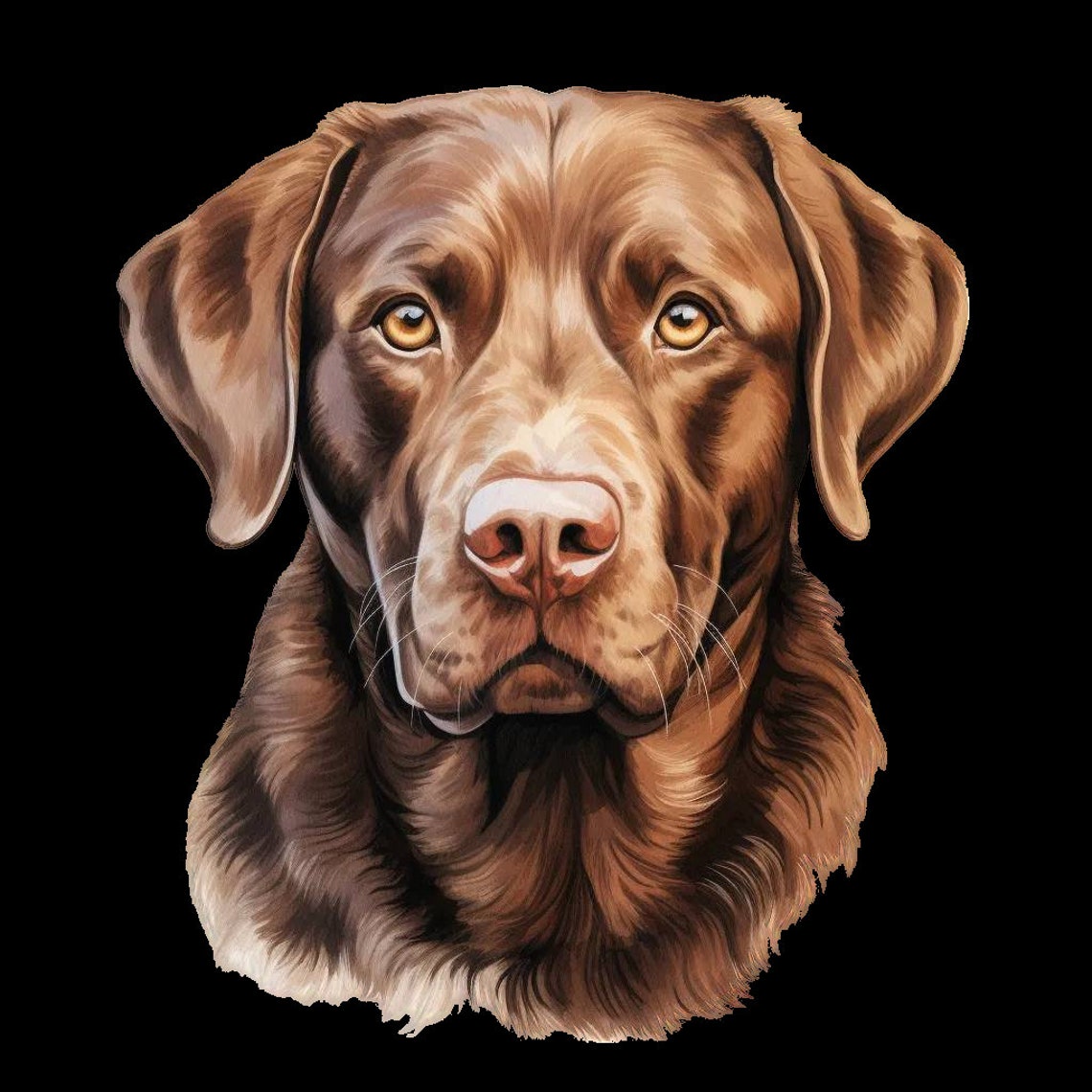 Brown Lab Digital PNG File | Dog Illustration | Brown Lab Clip Art ...