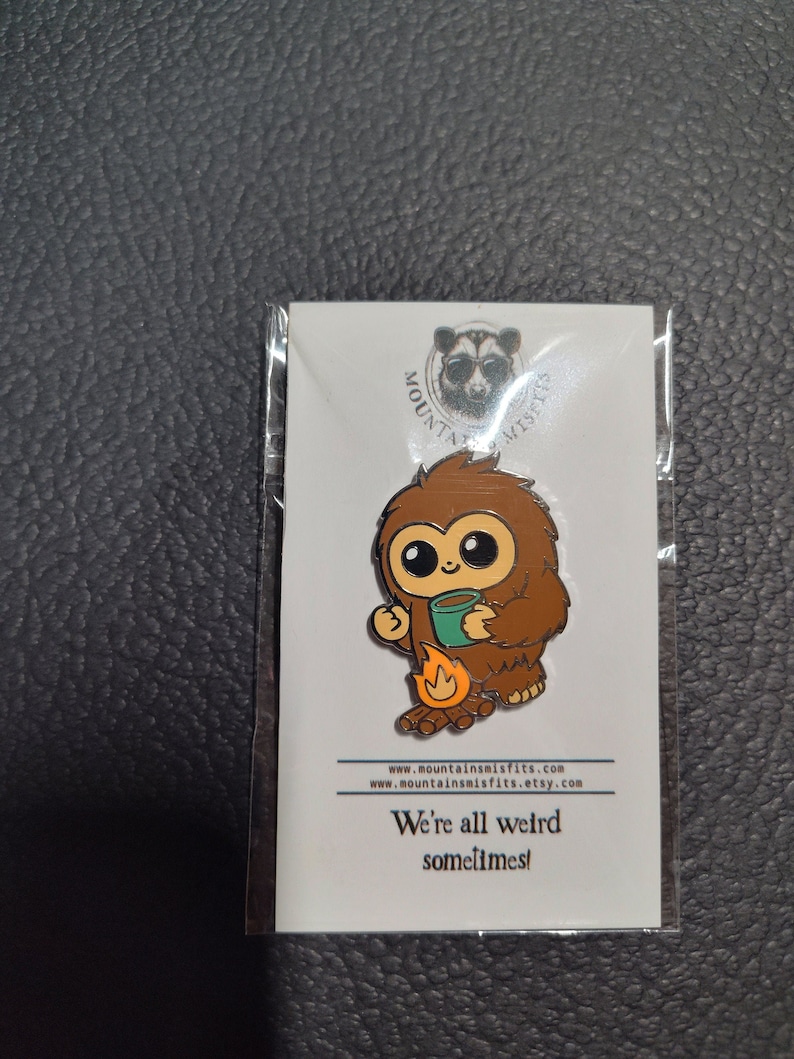 Bigfoot & Coffee Enamel Pin - Sasquatch Pin - Etsy
