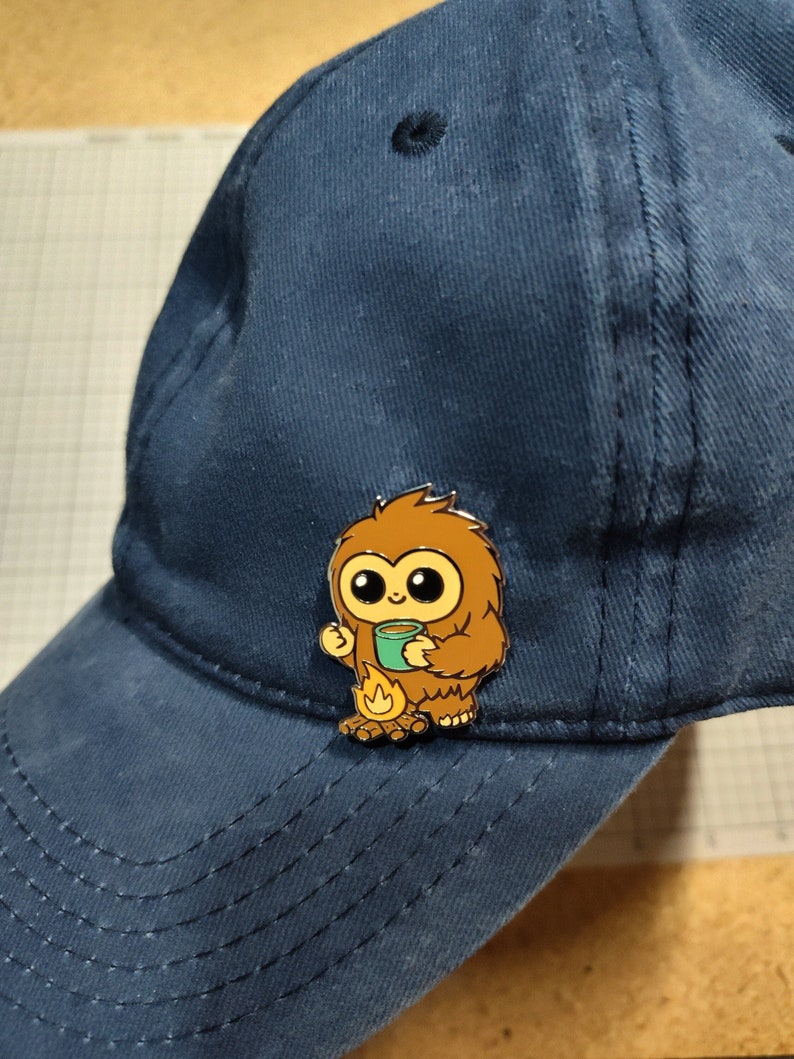 Bigfoot & Coffee Enamel Pin - Sasquatch Pin - Etsy