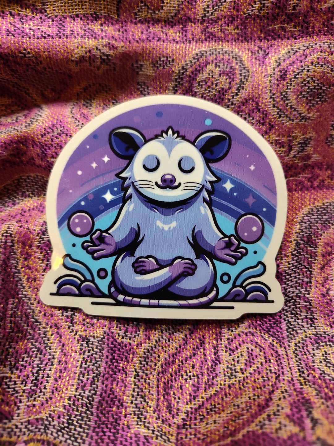 Opossum Meditating : Vinyl Opossum Sticker - Waterproof Sticker for ...