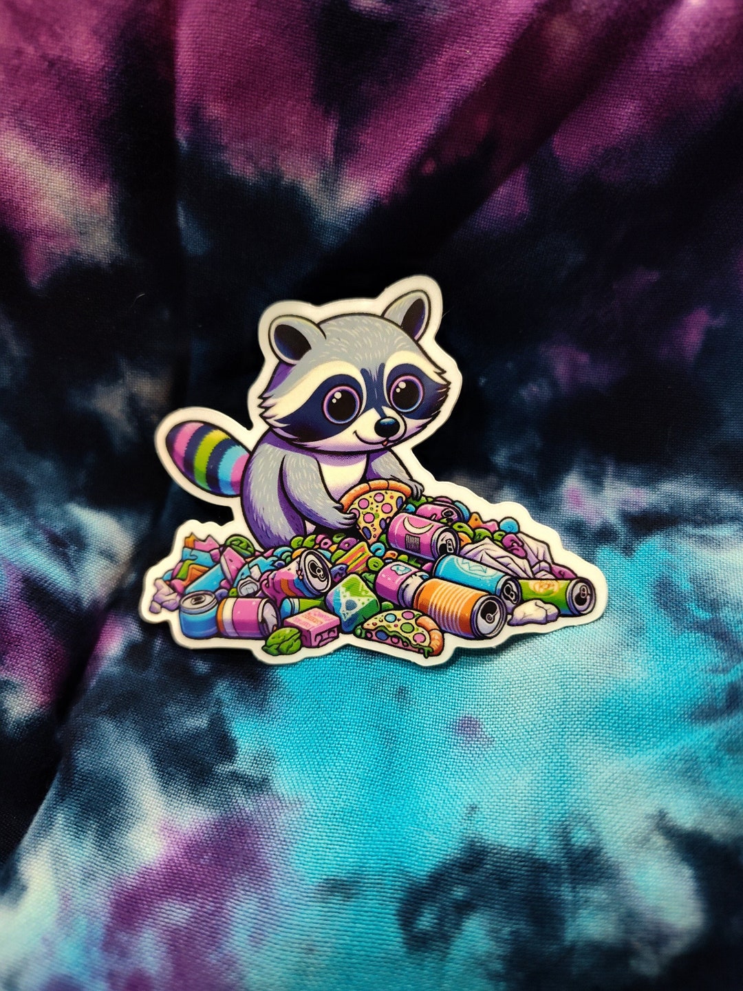 Trippy Trash Panda: Vinyl Raccoon Sticker - Waterproof Sticker for ...
