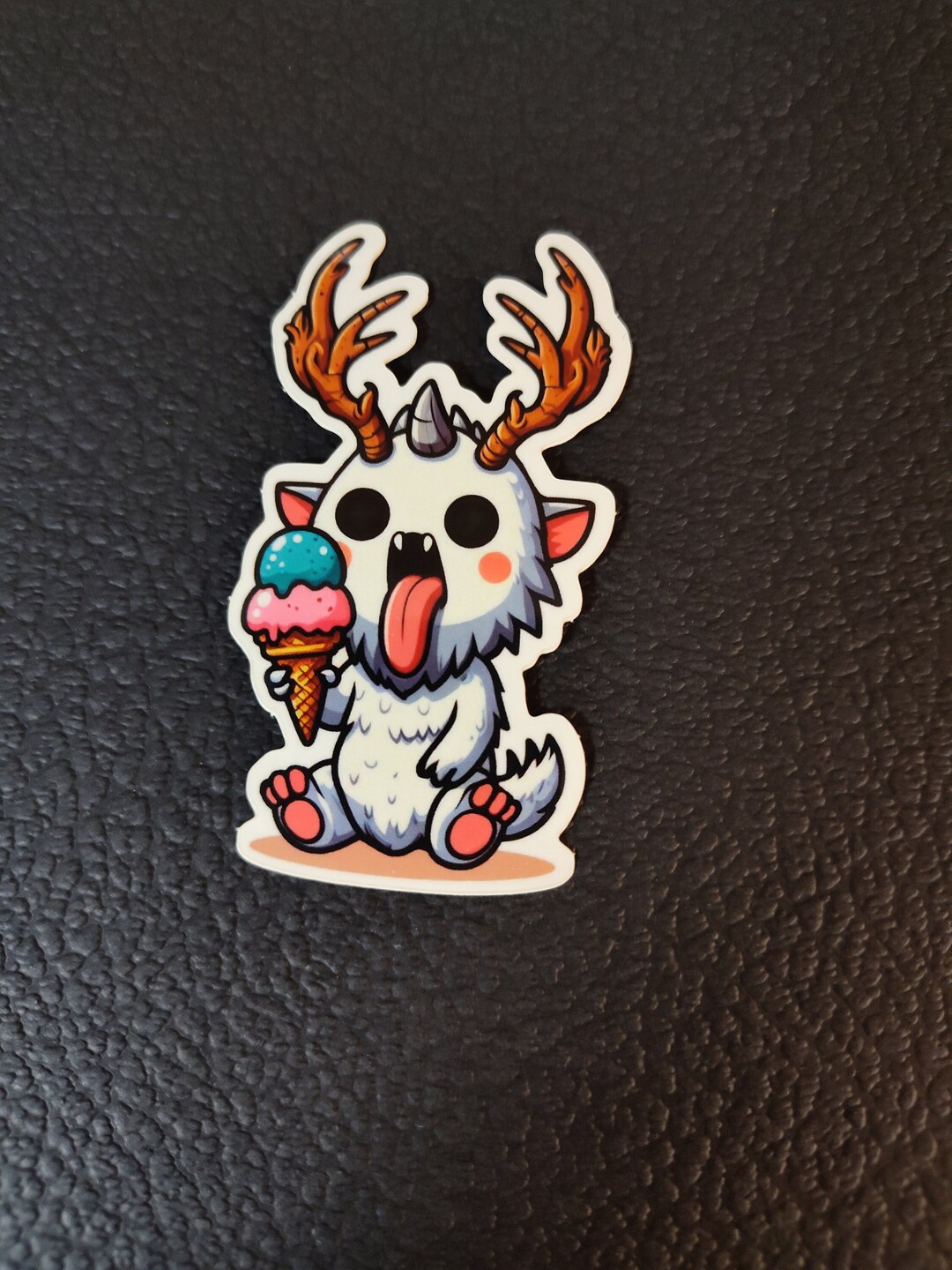 Wendigo With an Ice Cream Cone Waterproof Sticker for Laptops, Water ...