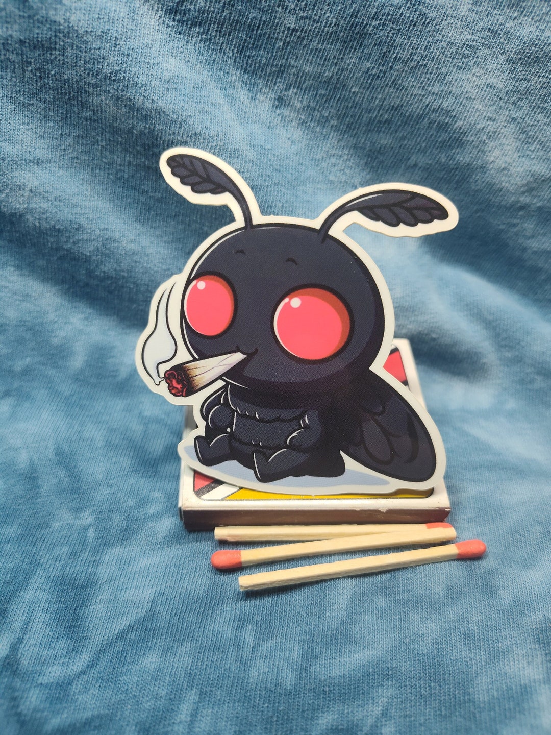 Mothman Toking: Vinyl Mothman Smoking Sticker - Waterproof Sticker for ...