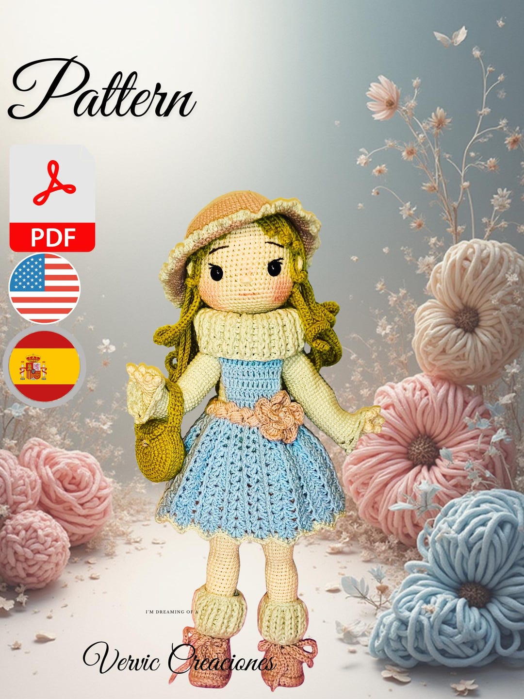 Amigurumi Pattern Francis Doll 40 Cm | Crochet PDF - Etsy