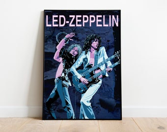 Led Zeppelin Psychedelic Illustration Poster Led Zeppelin Vintage ...