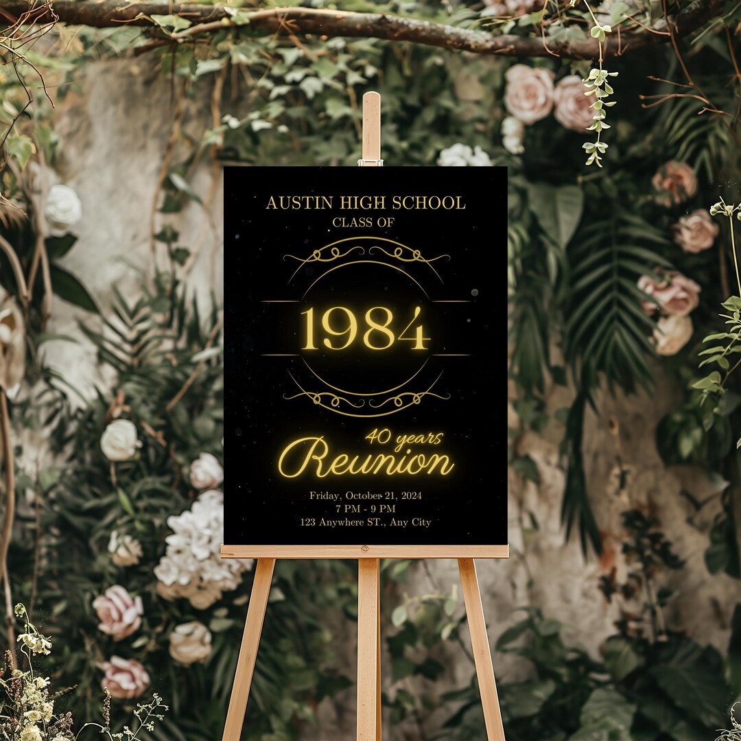Class Reunion Welcome Sign, Any Year Custom High School Reunion Party ...