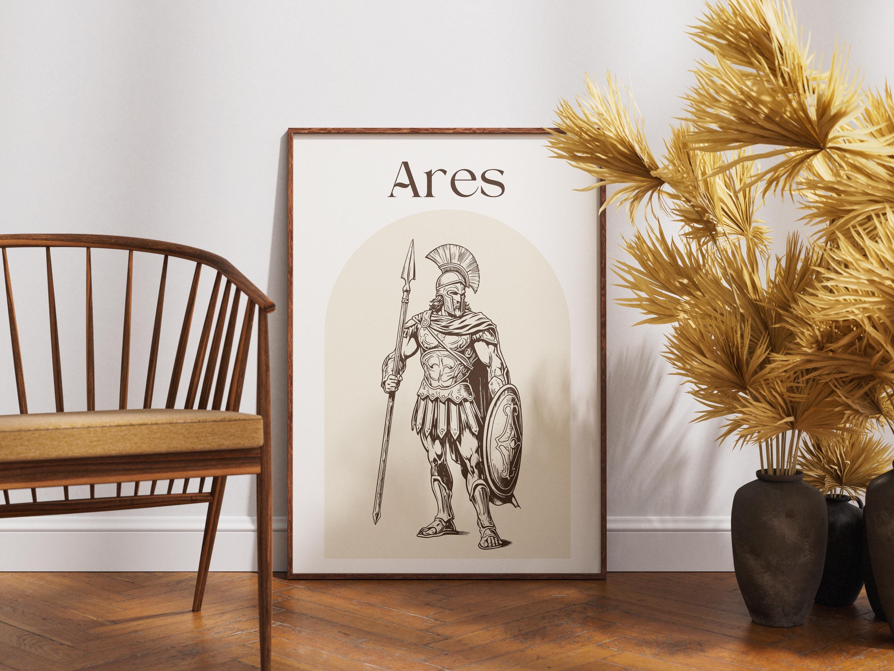 Ares Poster, Ares Greek God of War, Mythology Art, Aesthetic Decor ...