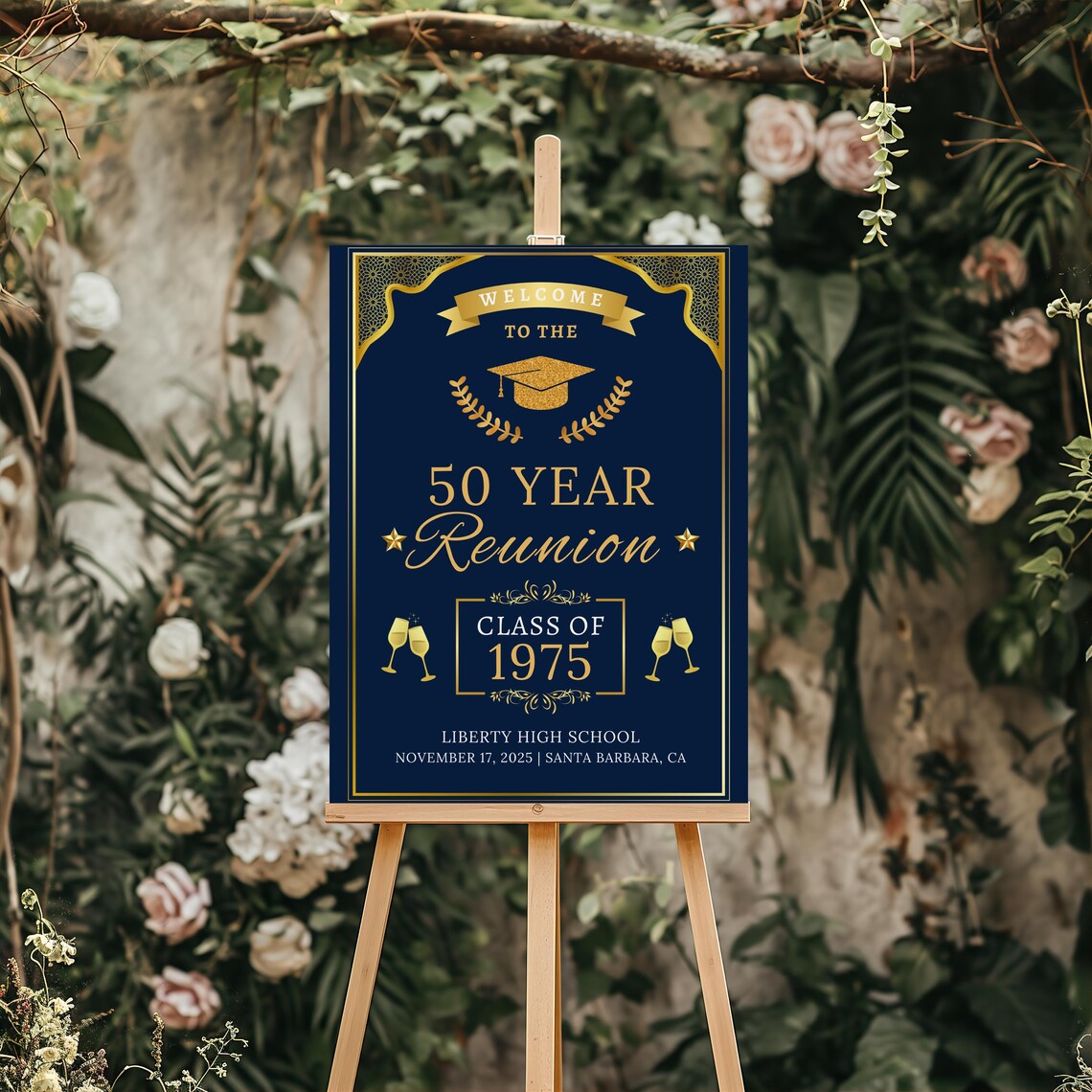 Class Reunion Welcome Sign, Any Year 25th Custom High School Reunion ...