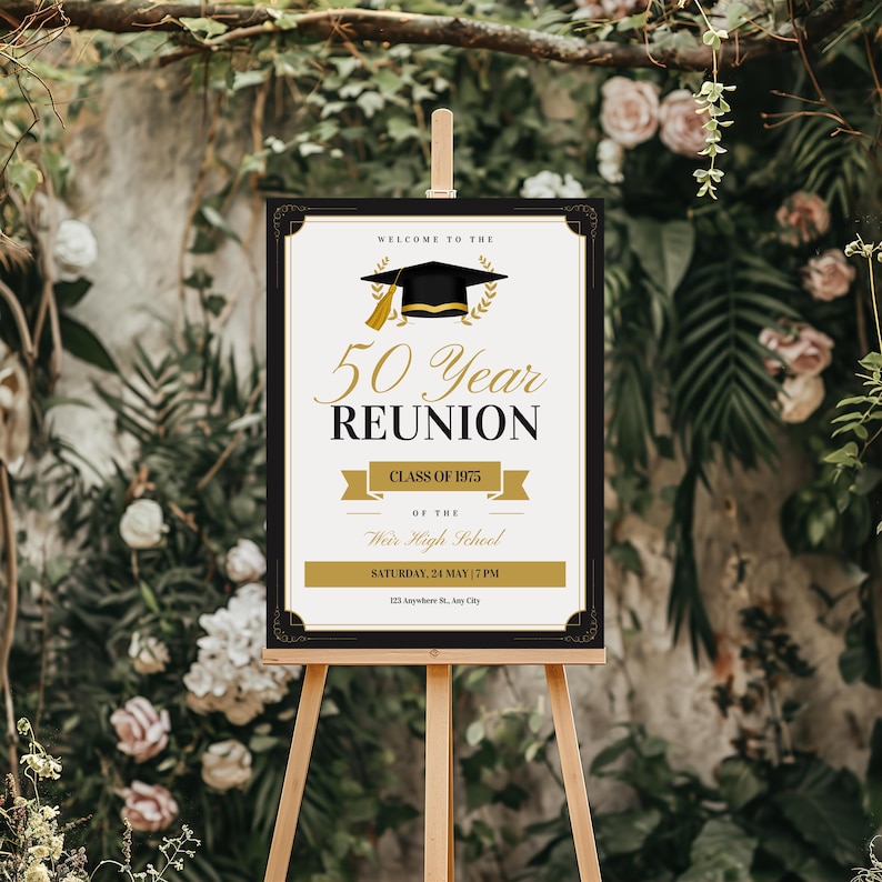 Modern Class Reunion Welcome Sign, Any Class Any Year Reunion Welcome ...