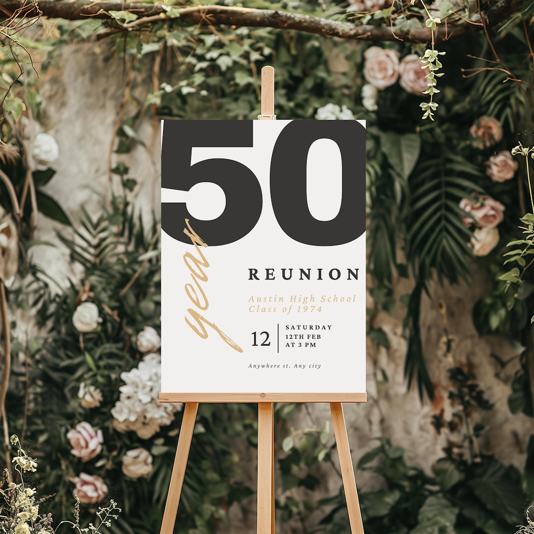 Class Reunion Welcome Sign, Any Year 50th Class Reunion Welcome Board ...