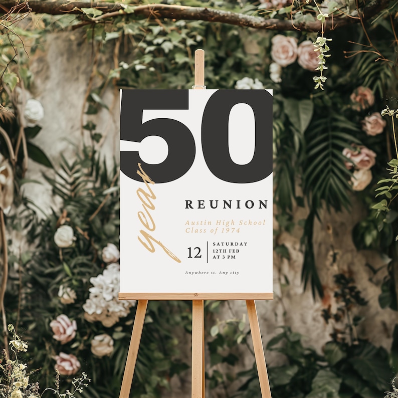Class Reunion Welcome Sign, Any Year 50th Class Reunion Welcome Board ...