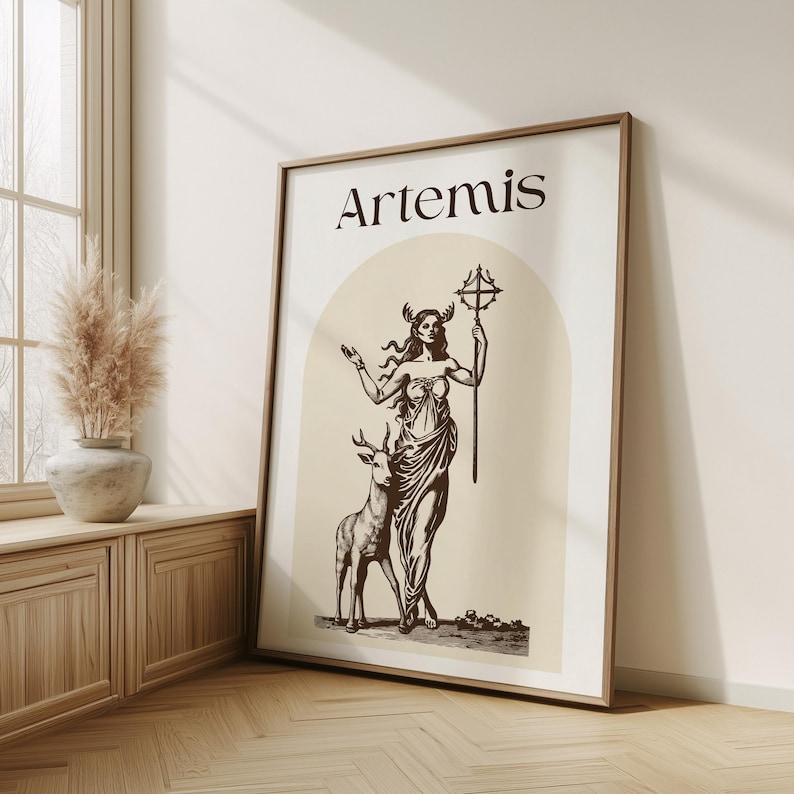 Artemis Poster, Goddess of the Hunt, Greek Mythology Art, Greek Goddess ...